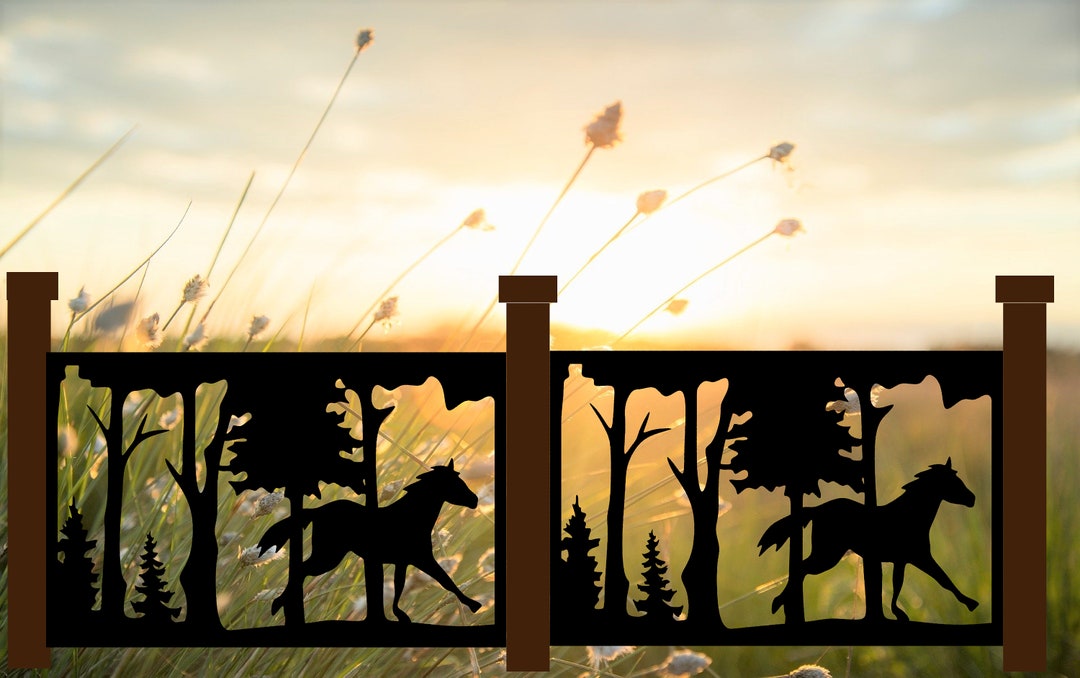 Decorative Rustic Fencing, Country Driveway Fence, Metal Panel Insert ...