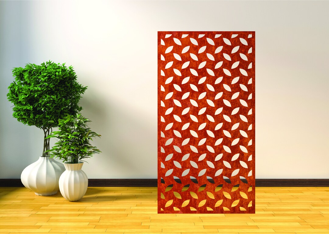 Metal Panel, Metal Privacy Screen, Rusty Patina, Decorative Panel, Wall ...