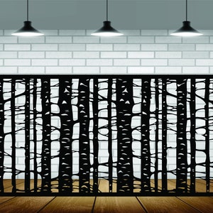 Birch Tree Railing Insert, Metal Panel, Decorative Metal Panel, Deck ...
