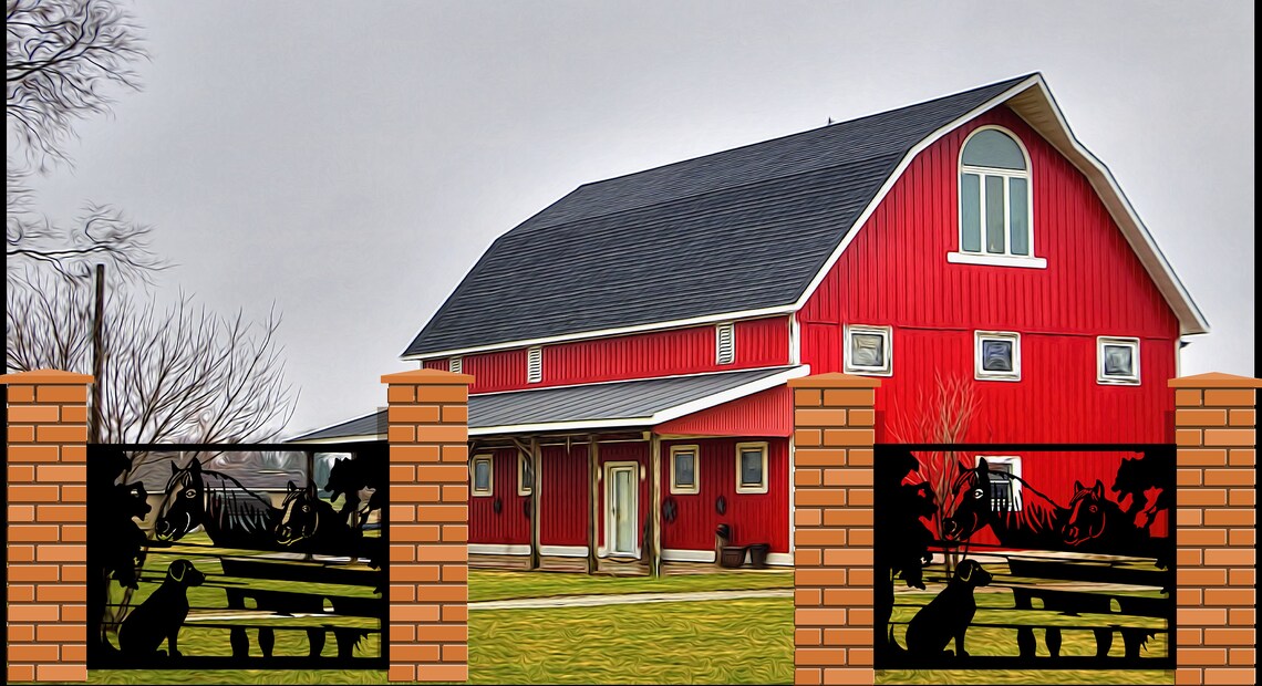 Decorative Rustic Fencing Country Driveway Fence Metal Panel - Etsy