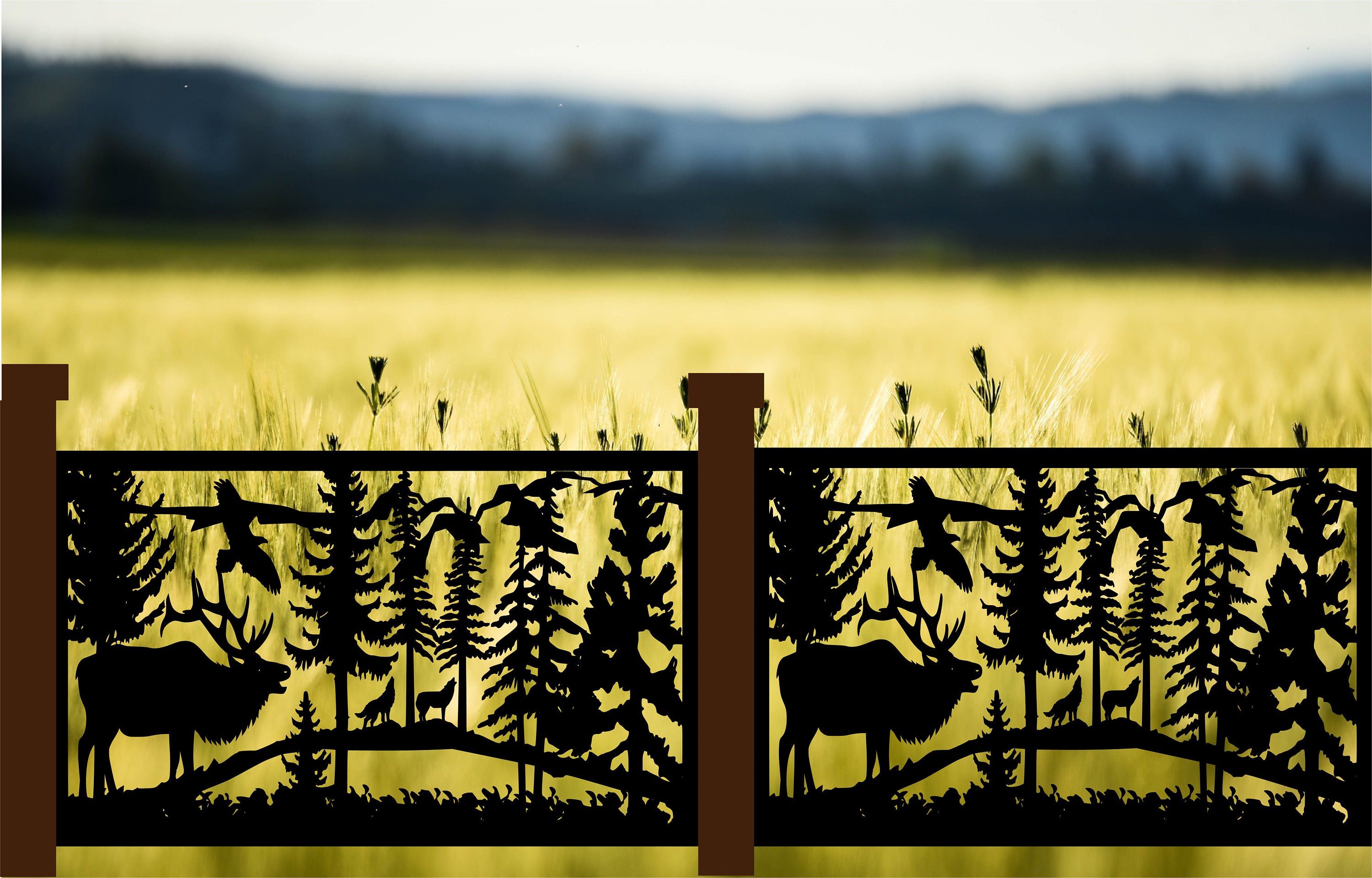 Decorative Rustic Railings, Metal Panel Insert, Staircase Railings ...