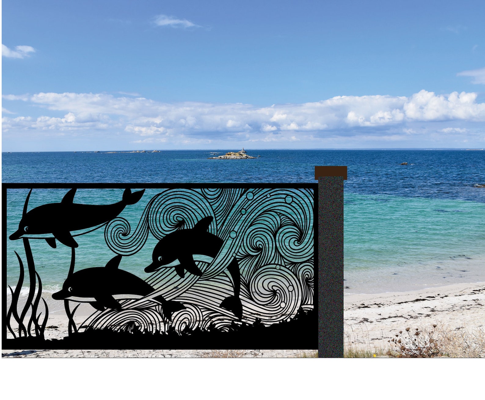 Decorative Coastal Panel, Marine Life, Metal Panel Insert, Sea World ...