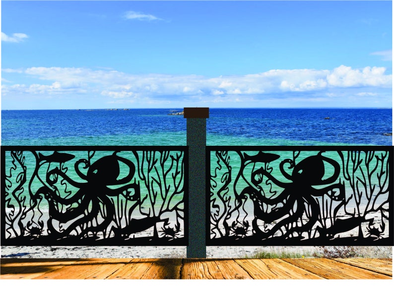 Decorative Coastal Railings Marine Life Metal Panel Insert - Etsy