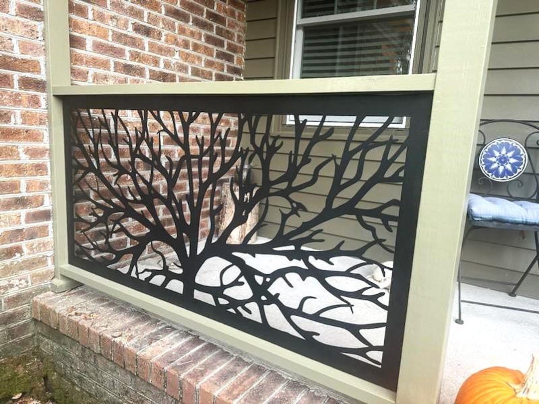 Tree Railing Metal Insert, Privacy Fence Panel, Wall Art - Etsy