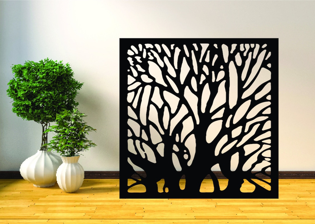 Tree Branch Metal Panel, Metal Privacy Screen, Fence, Decorative Panel ...