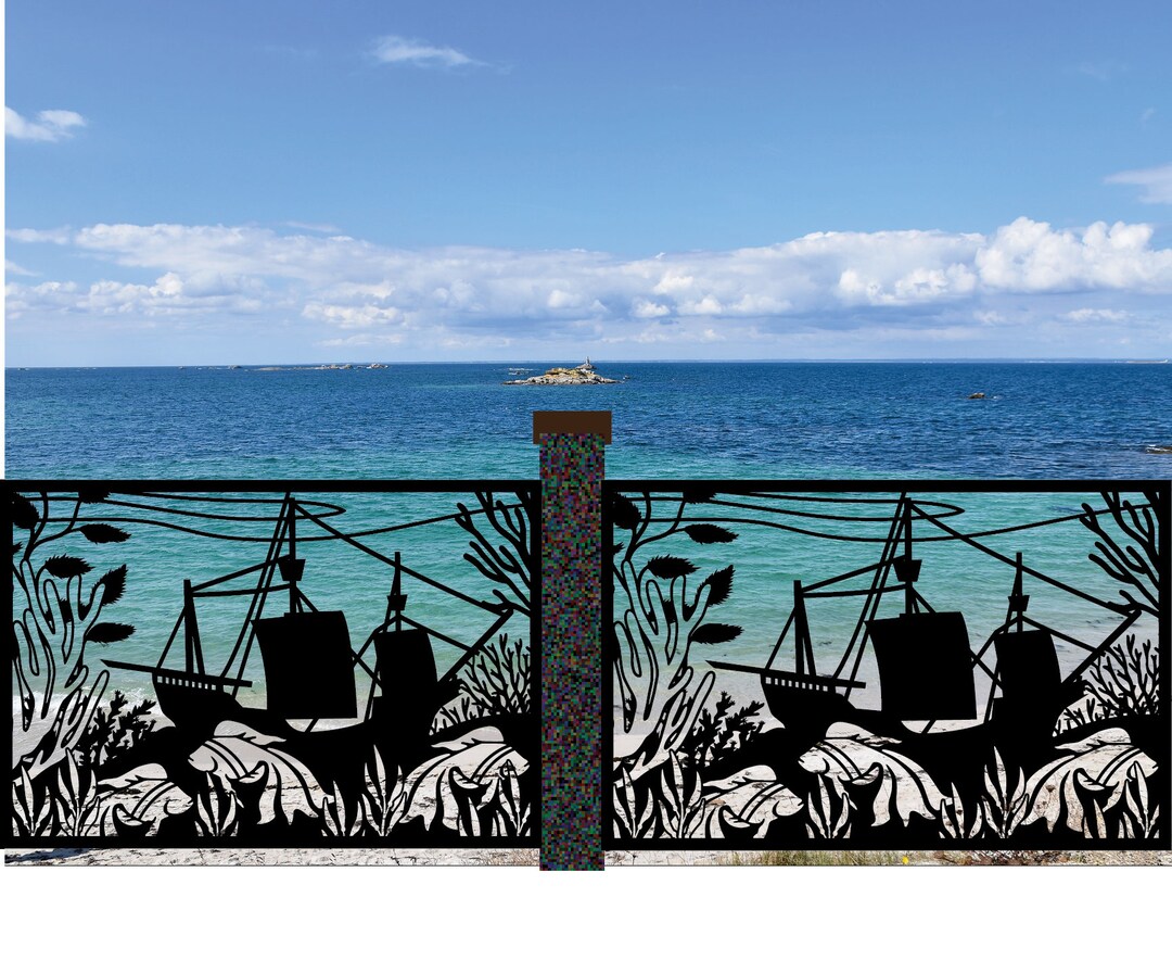 Decorative Coastal Railings, Marine Life, Metal Ship Panel, Sea World ...