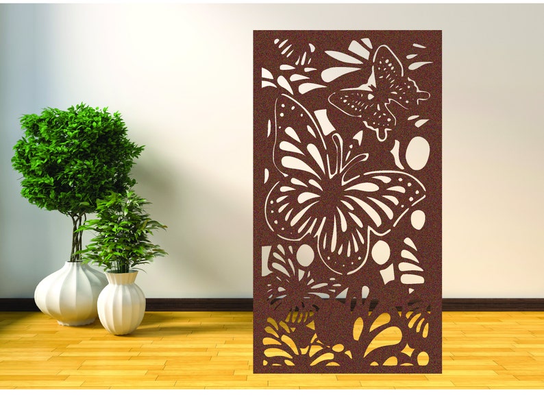 Metal Panel Metal Privacy Screen Rusty Patina Decorative - Etsy