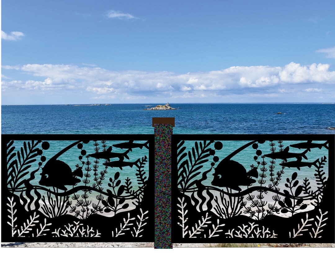 Decorative Coastal Railings, Marine Life, Metal Panel Insert, Sea World ...