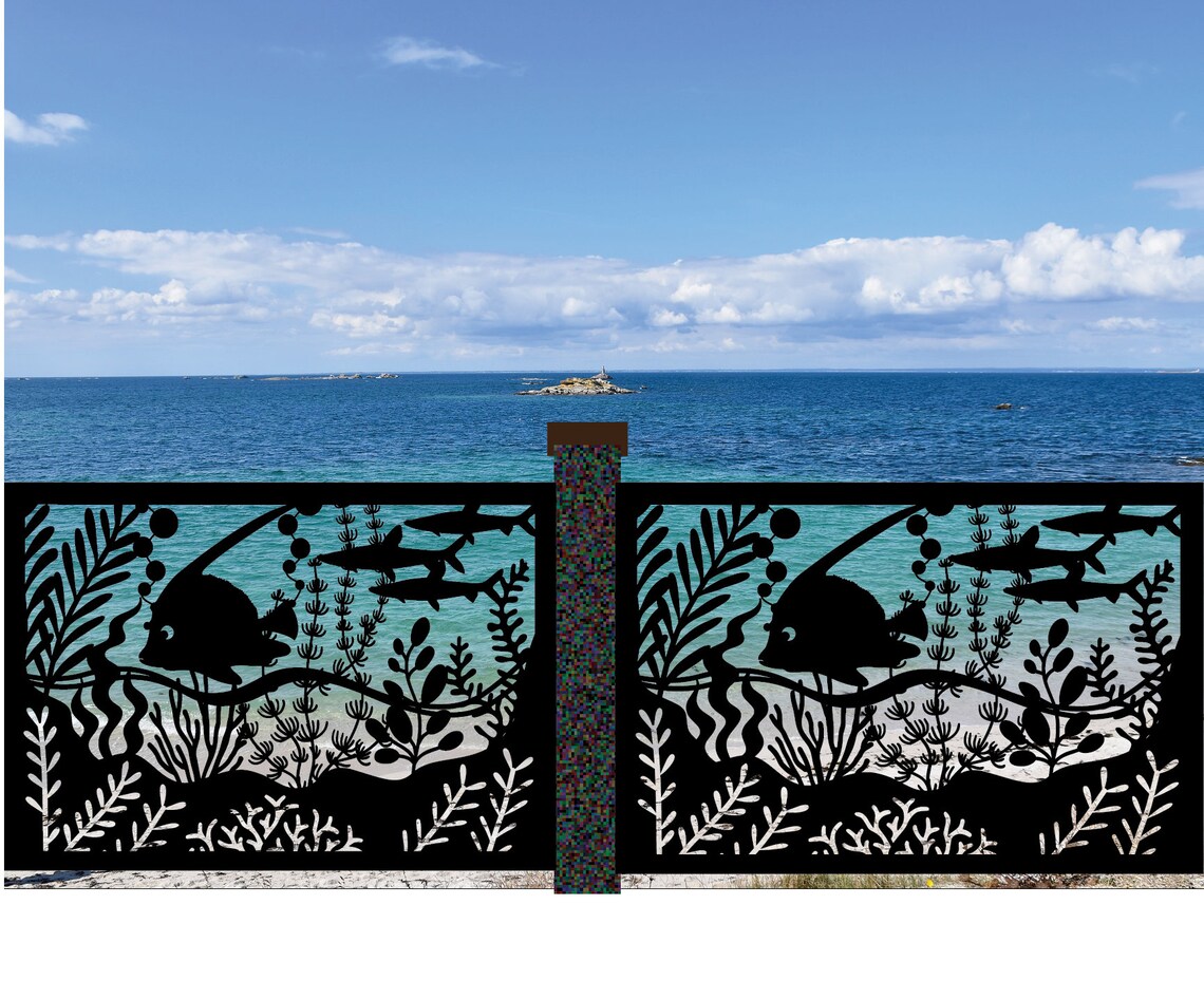 Decorative Coastal Railings, Marine Life, Metal Panel Insert, Sea World ...