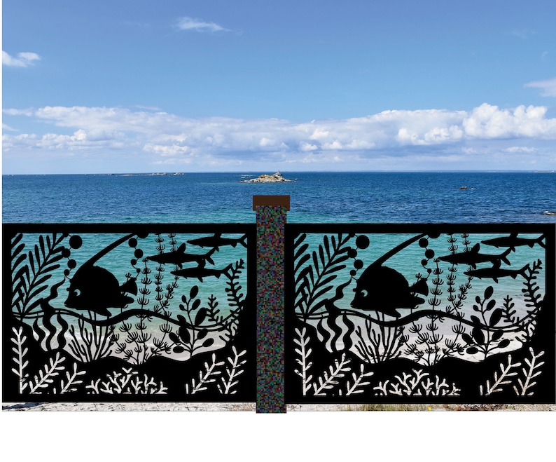 Decorative Coastal Railings, Marine Life, Metal Panel Insert, Sea World ...