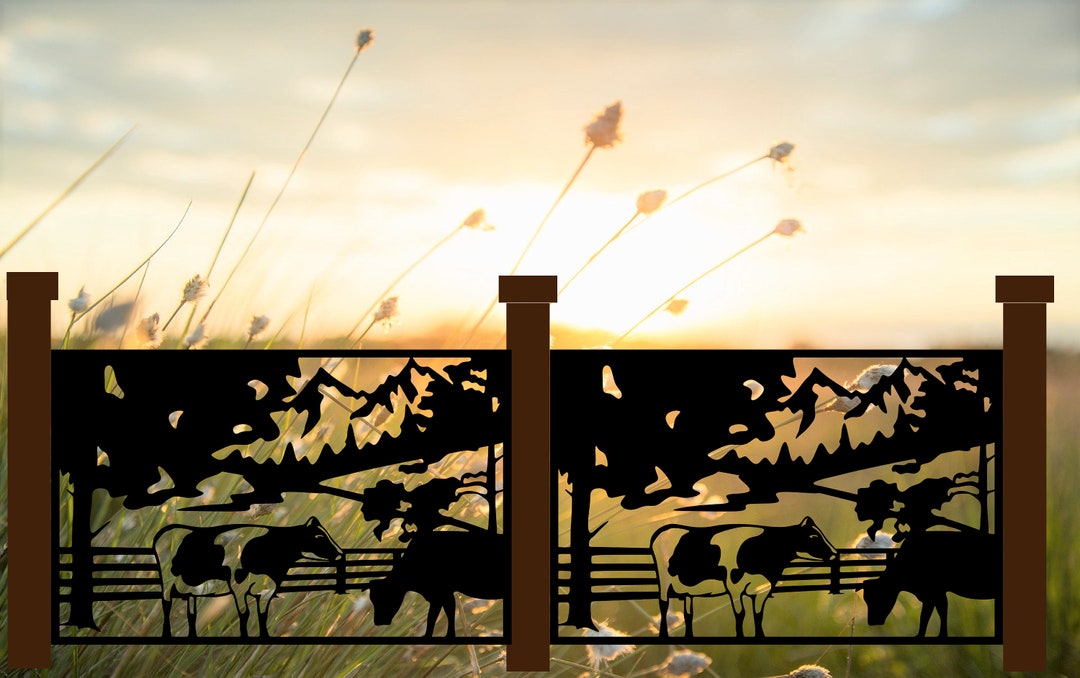 Decorative Rustic Fencing, Country Driveway Fence, Metal Panel Insert ...