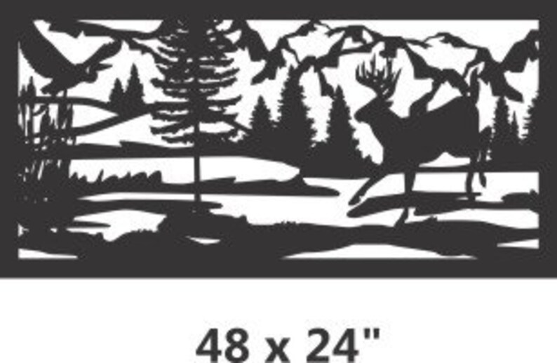 Decorative Rustic Railings Wildlife Scene in Mountains Metal - Etsy