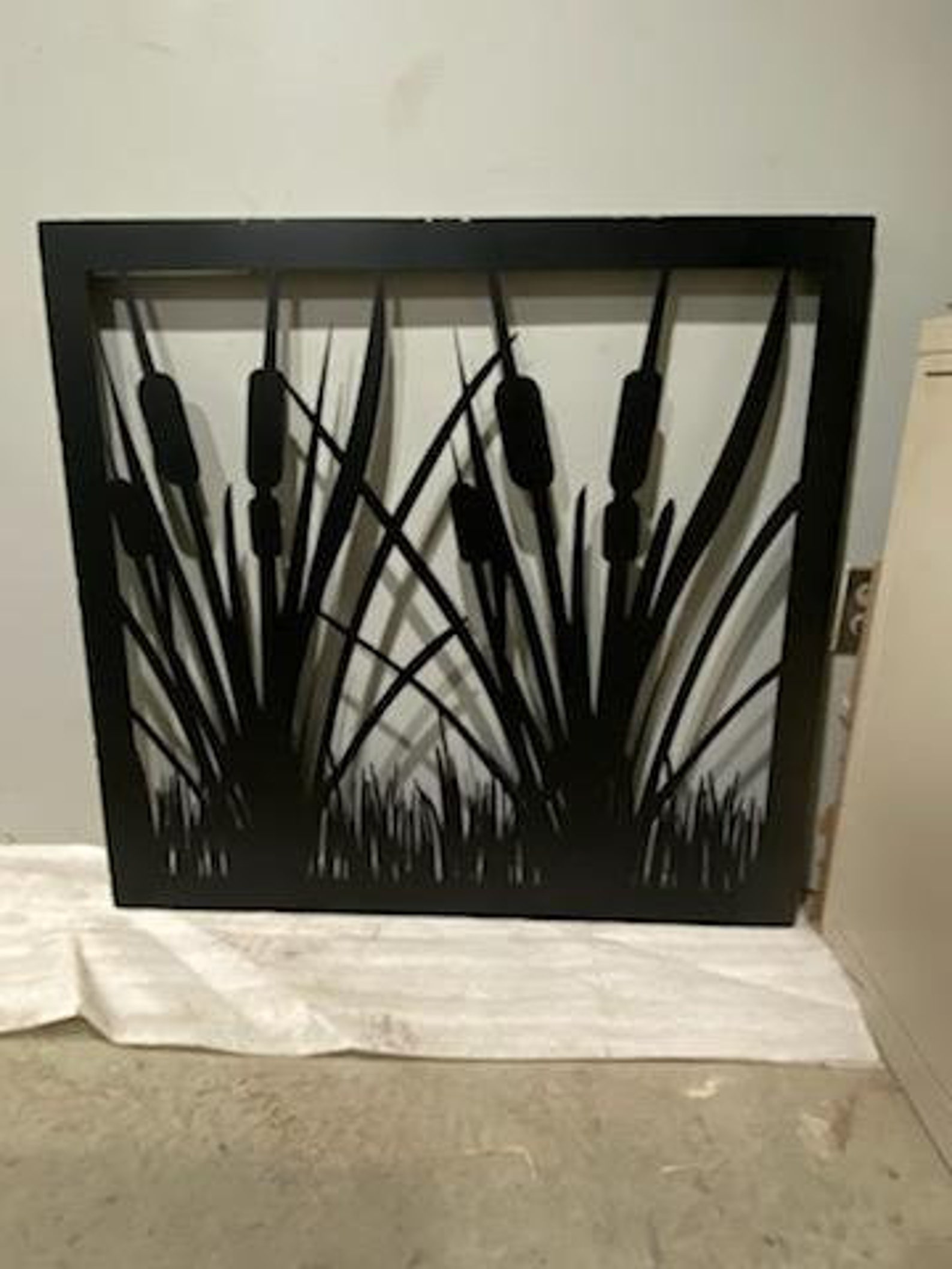 Decorative Rustic Railings Cattail Panel Metal Panel Insert - Etsy