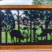 Decorative Rustic Railing Insert and Metal Panel, Wildlife Scenery With ...