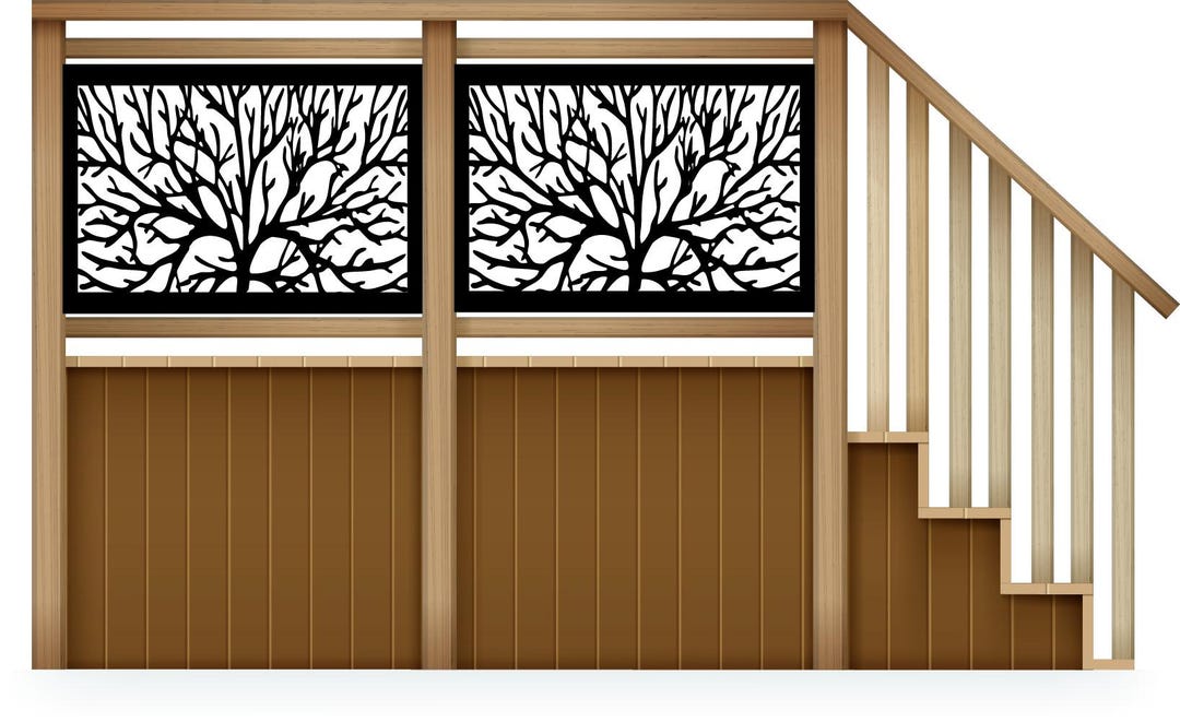 Tree Railing Insert, Metal Panel, Metal Privacy Screen, Fence, Deck ...