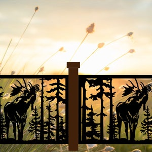 Rustic Moose in Forest Panel Art - Etsy