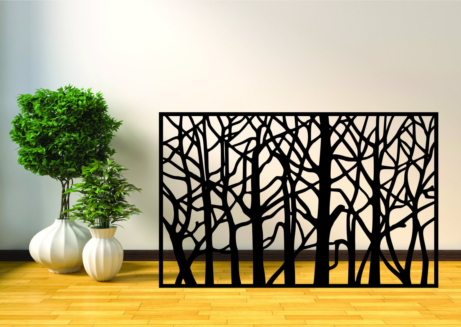 Tree Privacy Panel, Partition, Rusty Outdoor Decor, Decorative Metal ...