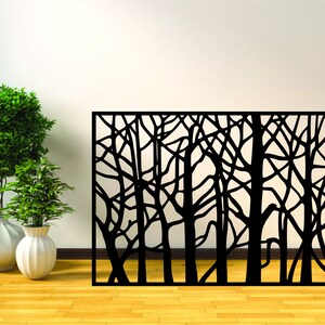 Tree Privacy Panel, Partition, Rusty Outdoor Decor, Decorative Metal ...