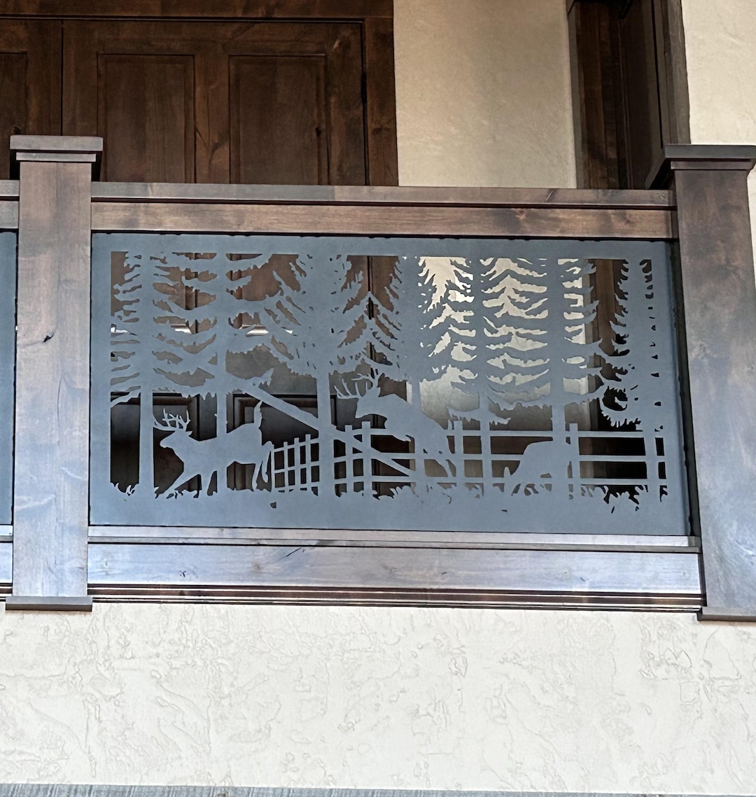 Decorative Rustic Railings and Metal Panel, Metal Insert, Staircase ...