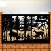 Decorative Rustic Railing Insert and Metal Panel, Wildlife Scenery With ...