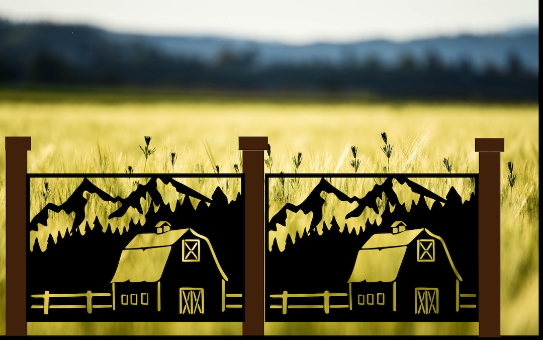 Decorative Rustic Fencing, Country Driveway Fence, Metal Panel Insert ...