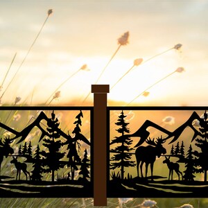 Rustic Moose, Calf and Mountains Panel Art - Etsy