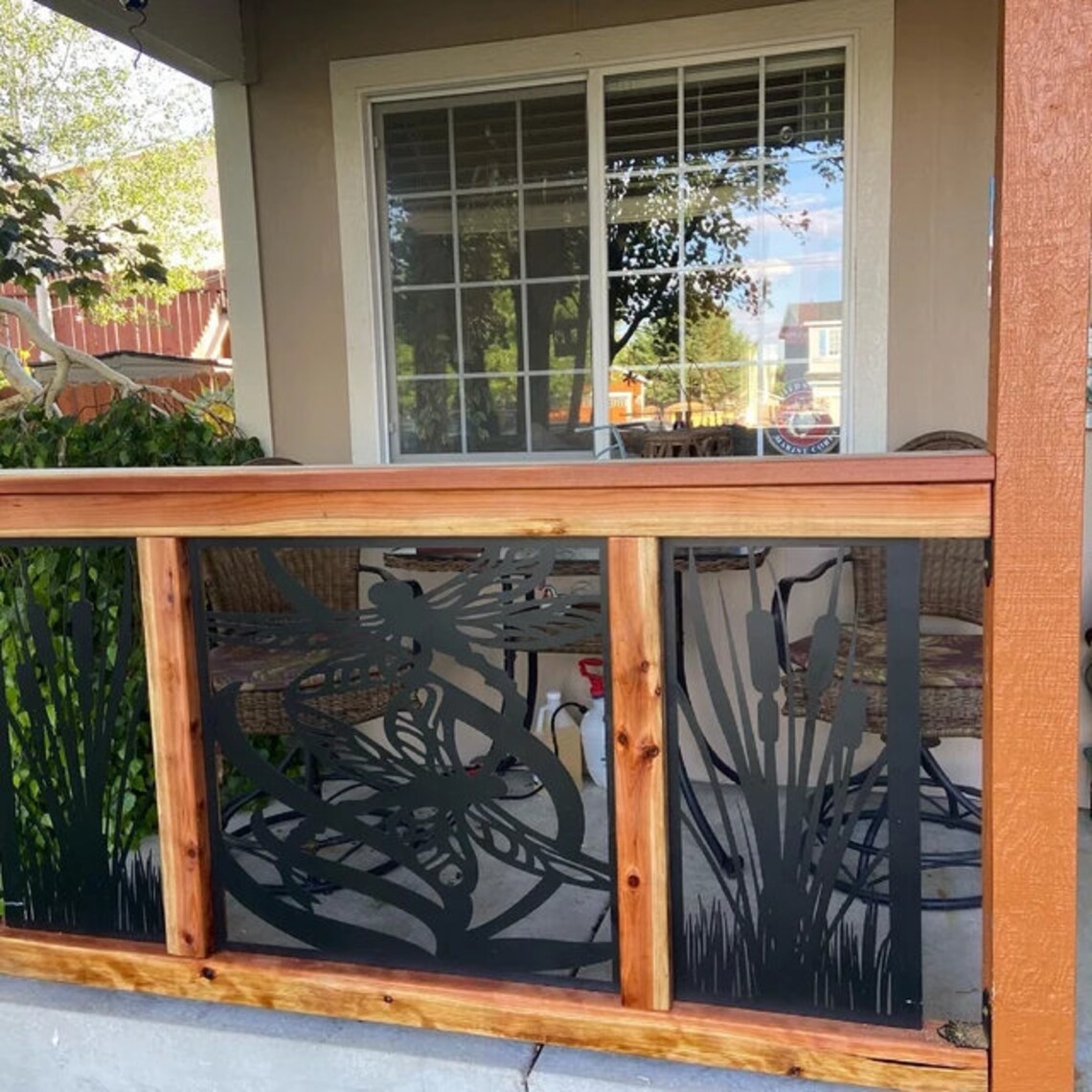 Decorative Rustic Railings Cattail Panel Metal Panel Insert - Etsy