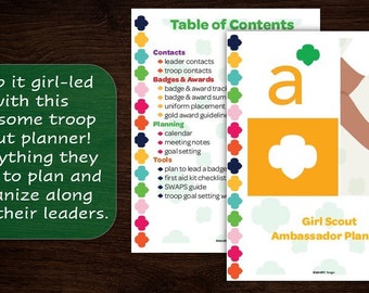 Ambassador Badge Planner Girl Scout Leader Editable Printable PDF ...