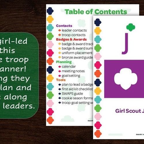 Girl Scout Junior Bronze Award Notebook Planner Worksheets - Etsy