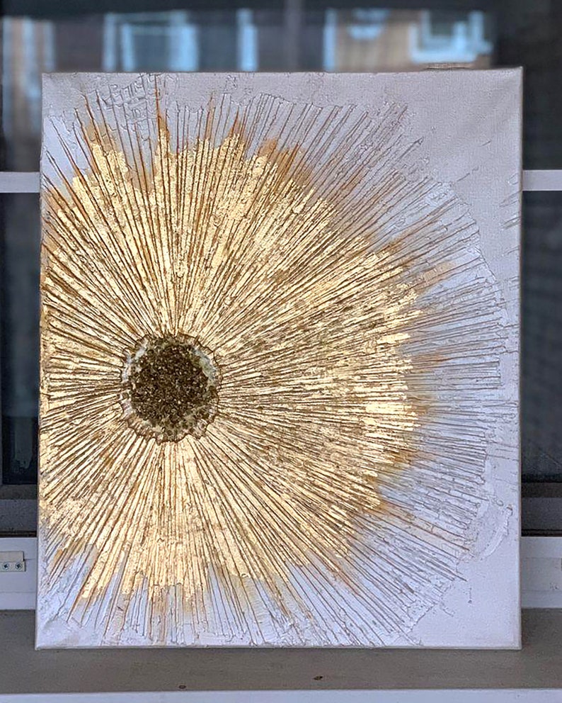 Luxury gold leaf art / gold leaf abstract painting / textured | Etsy