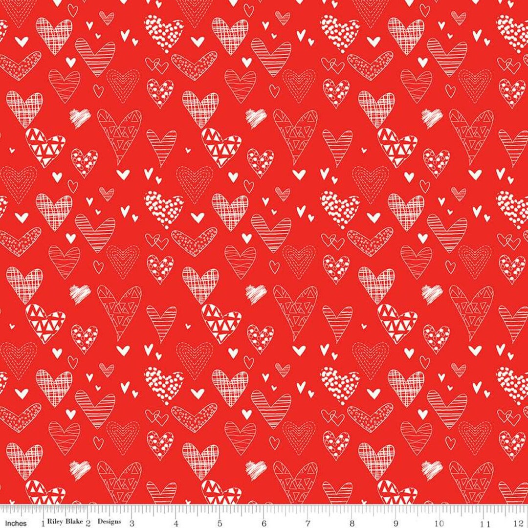 From the Hearts, Hearts Red From Riley Blake Designs Half Yard - Etsy
