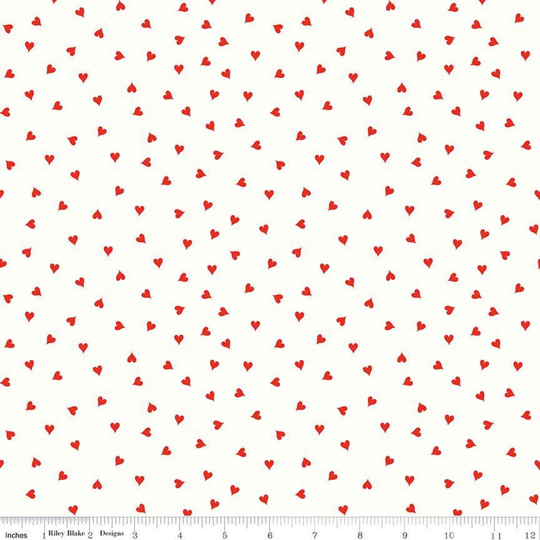 Be Mine Valentine Small Hearts White Half Yard - Etsy