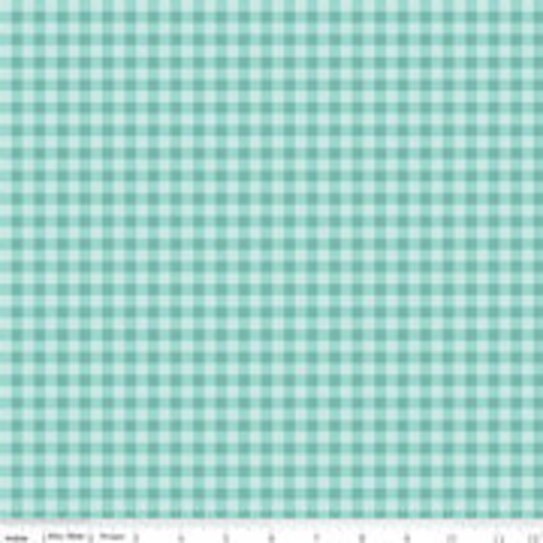 Strawberry Honey Gingham Aqua Fabric Half Yard - Etsy