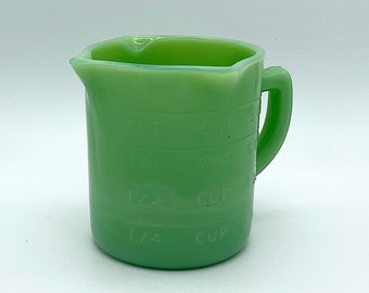 Jadeite Glass 2 Cup Measuring Cup & Mixing Bowl W/ Markers - Depression ...