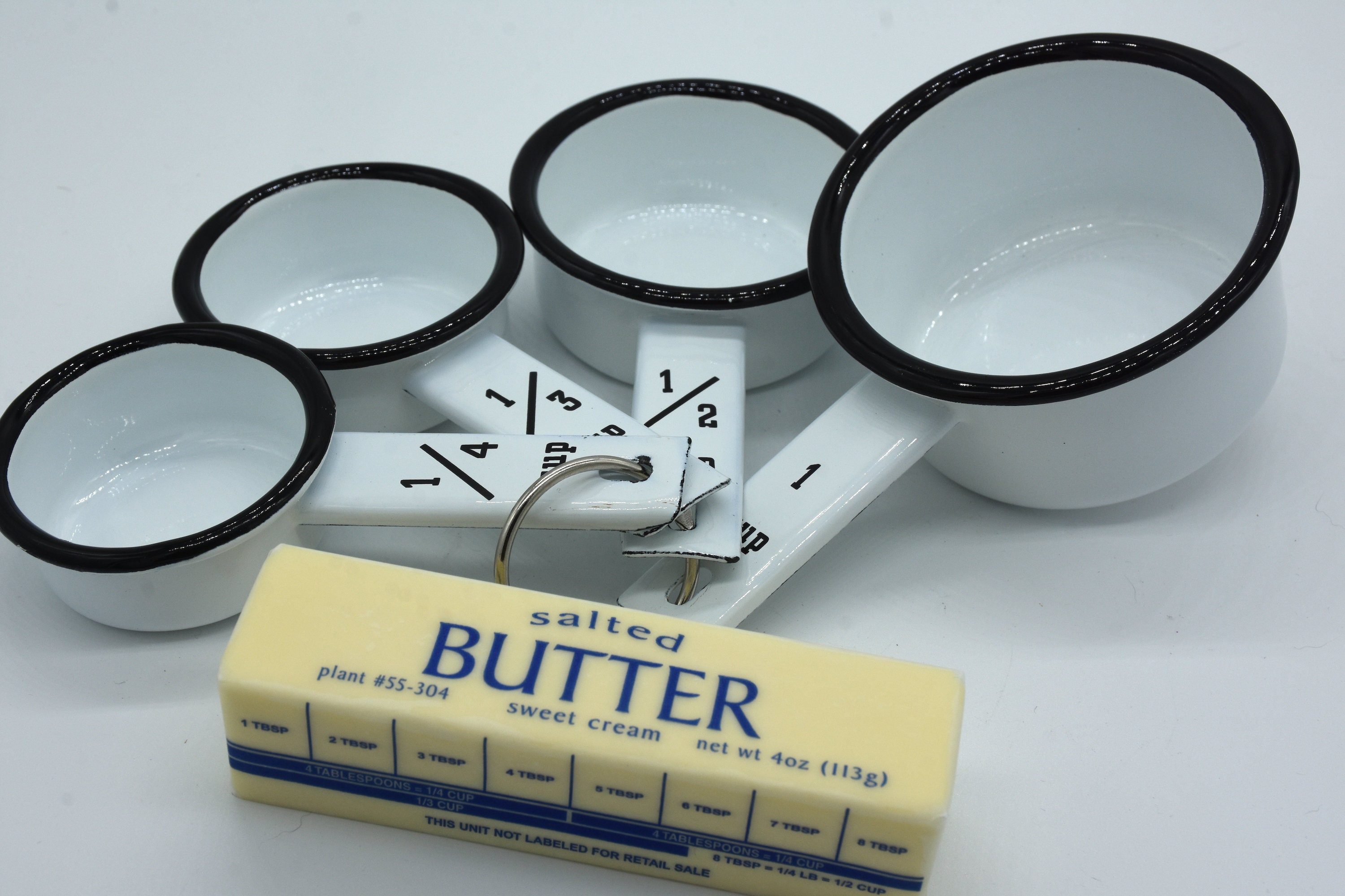 WHITE Enamelware Measuring Cups 1/4 1/3 1/2 1 Cup Metal - Etsy