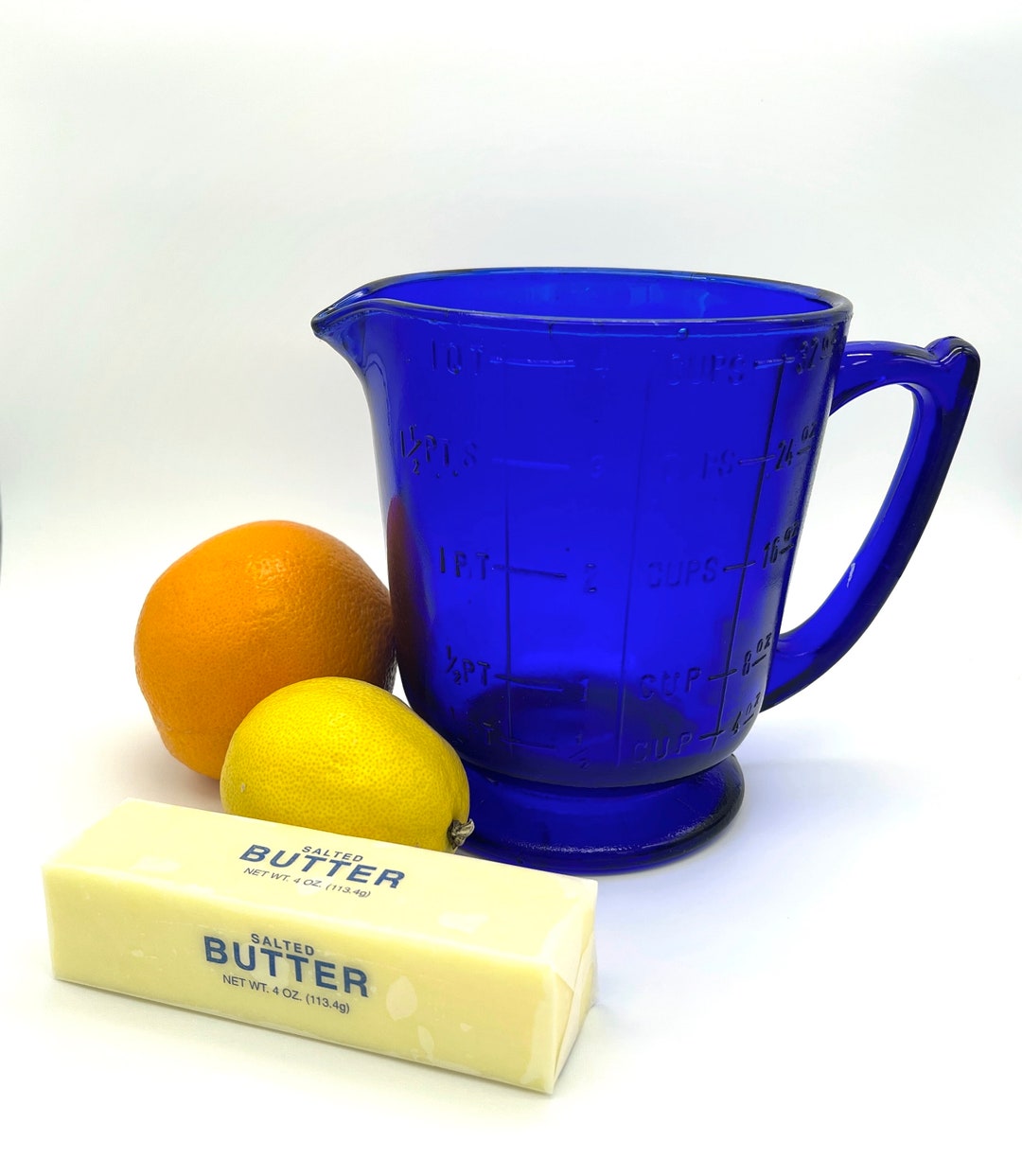 Cobalt Blue Glass Vintage Style Large 4 Cup Measuring & Mixing Cup ...