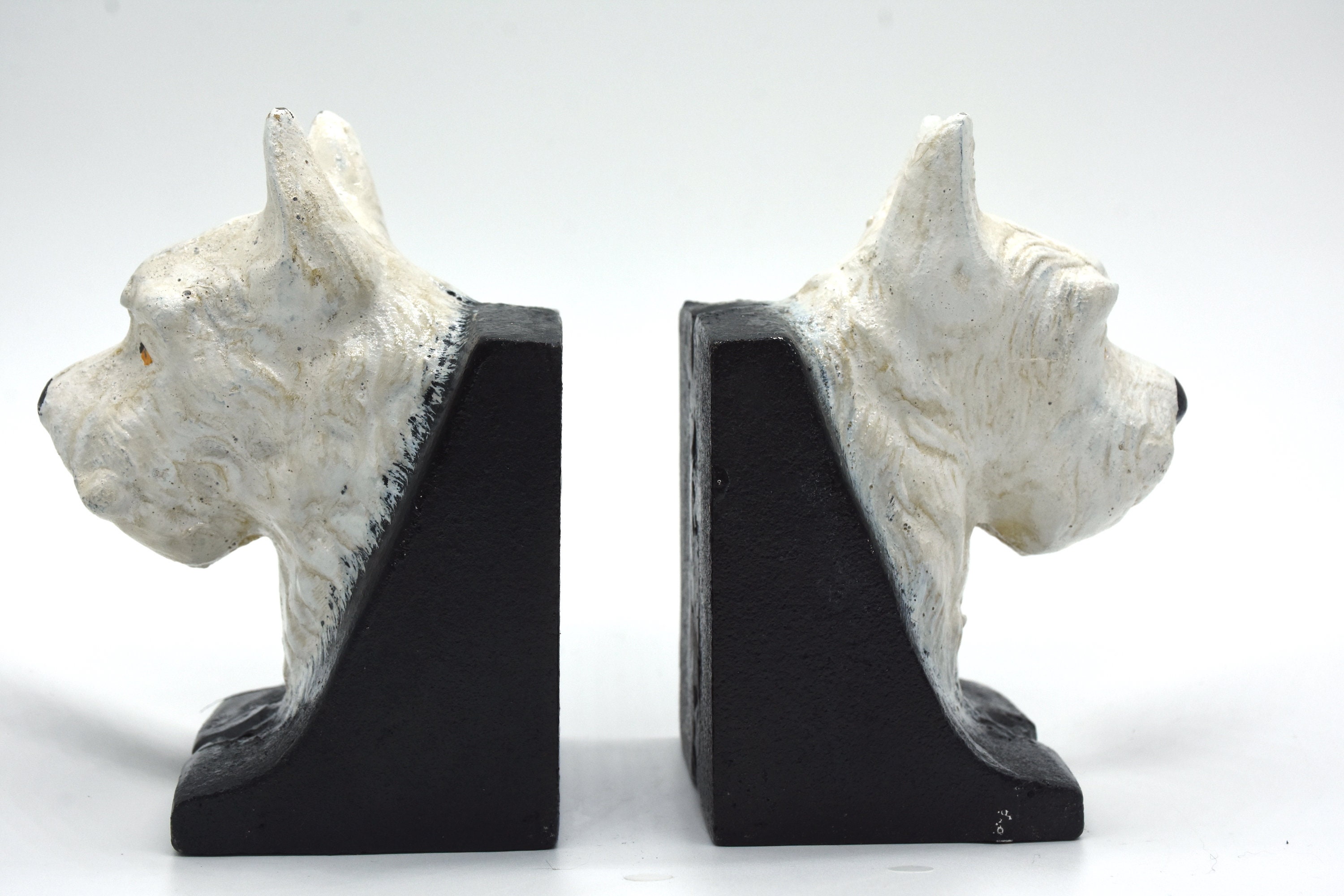 Pair of White Scottish Terrier CAST IRON Bookends Scotty - Etsy UK