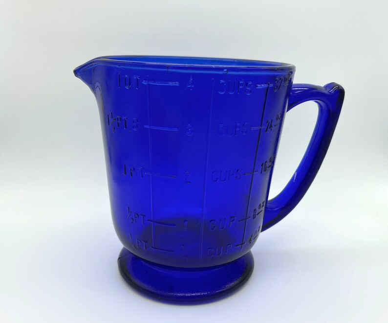 Cobalt Blue Glass Vintage Style Large 4 Cup Measuring & Mixing Cup ...