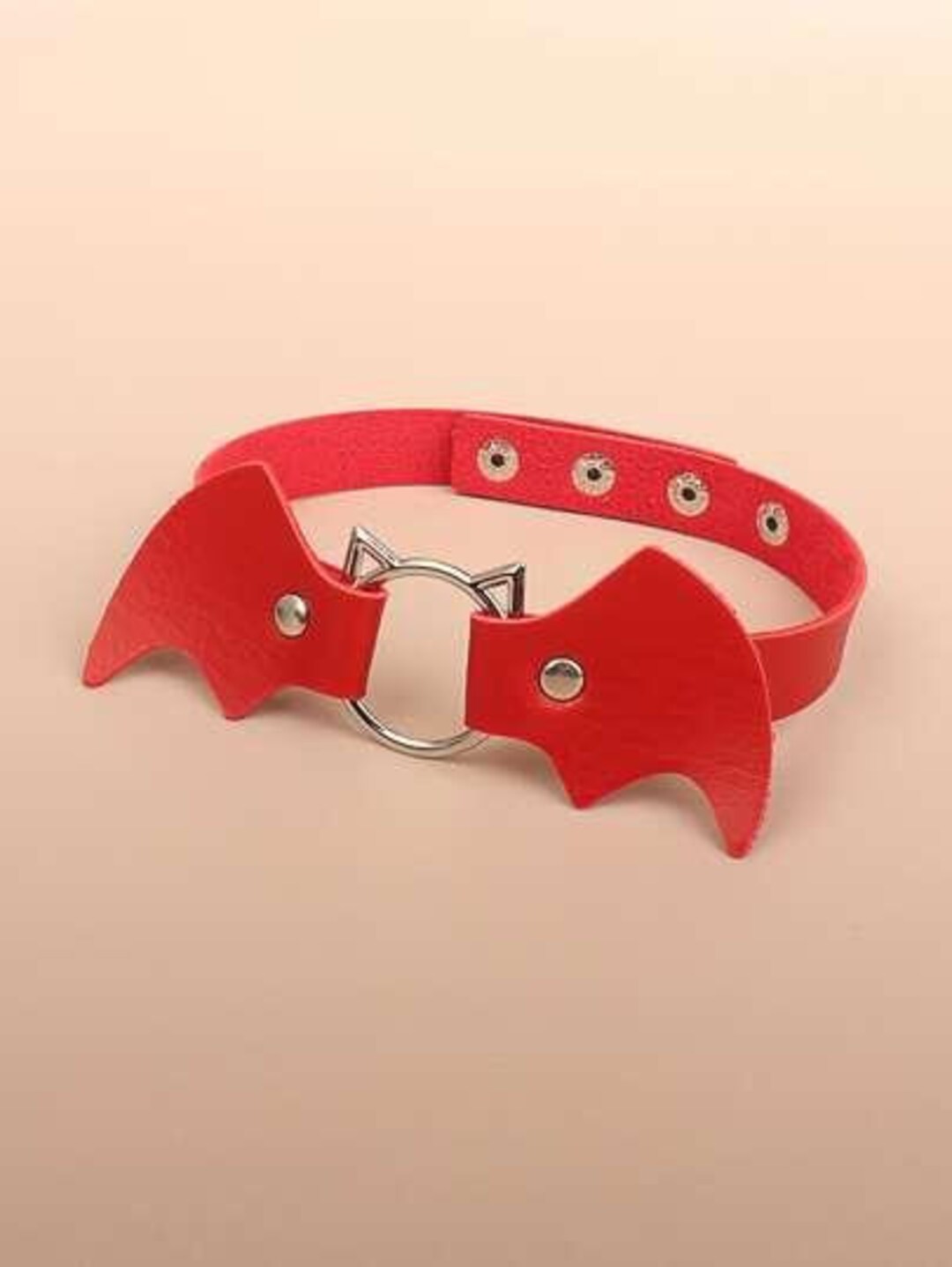 Leather Choker - Cat Design Choker - Bat Choker - Leather Collar - Etsy