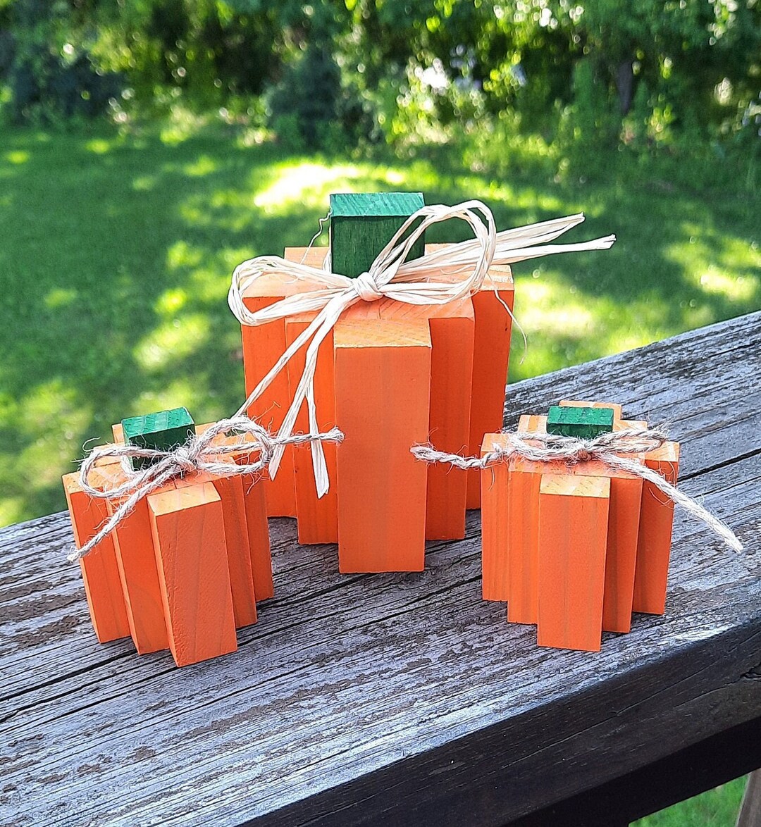 Wooden Pumpkins/fall Decor/fall/farmhouse Style Pumpkins/rustic ...