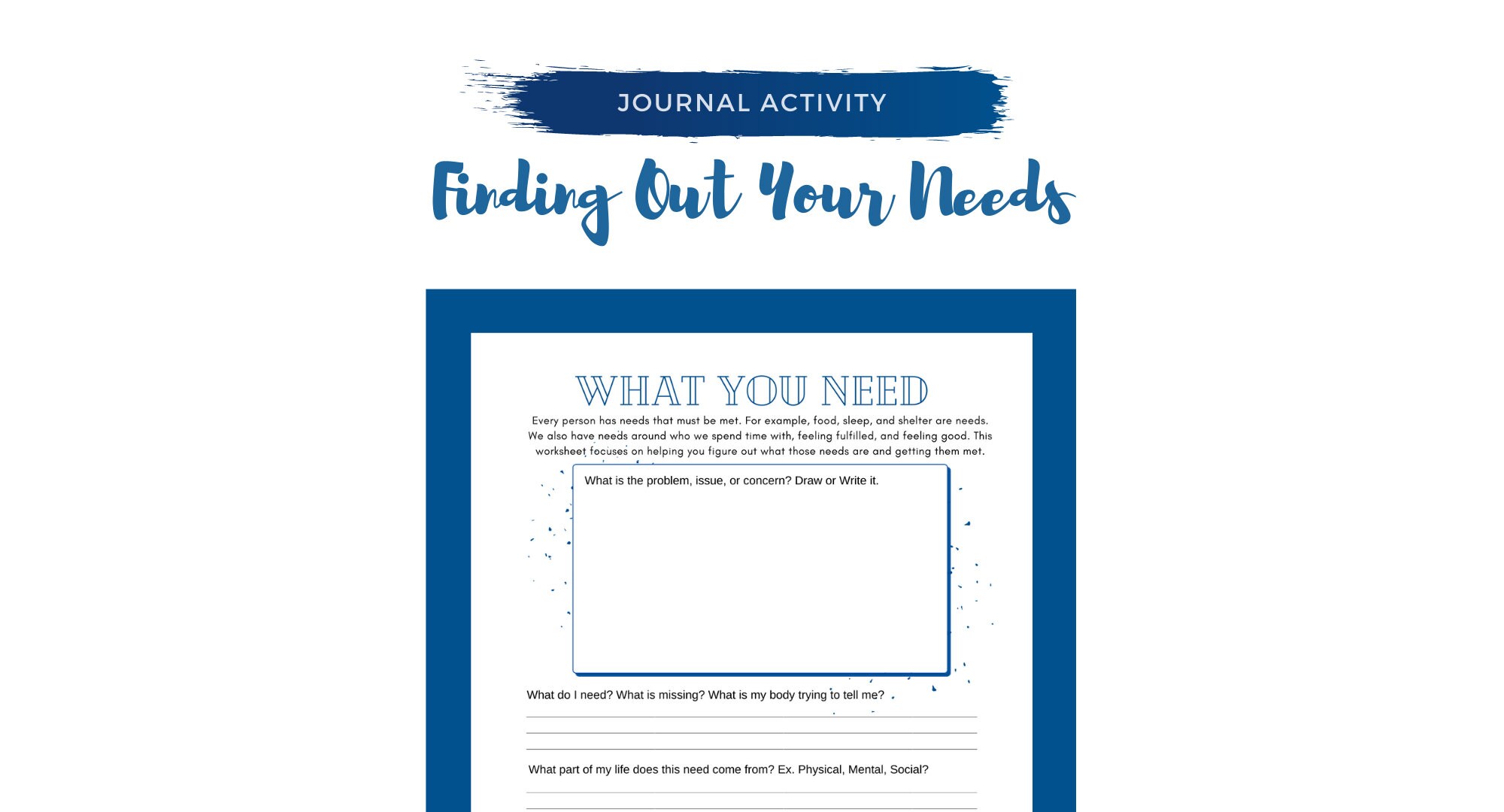 Finding Out Your Needs Journal Activity - Etsy