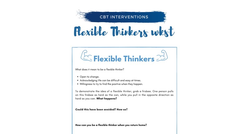 Flexible Thinkers Worksheet - Etsy
