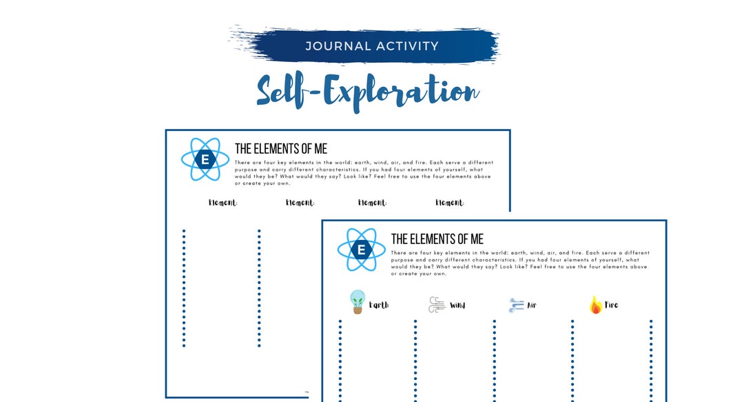 Elements of Me Journal Activity - Etsy