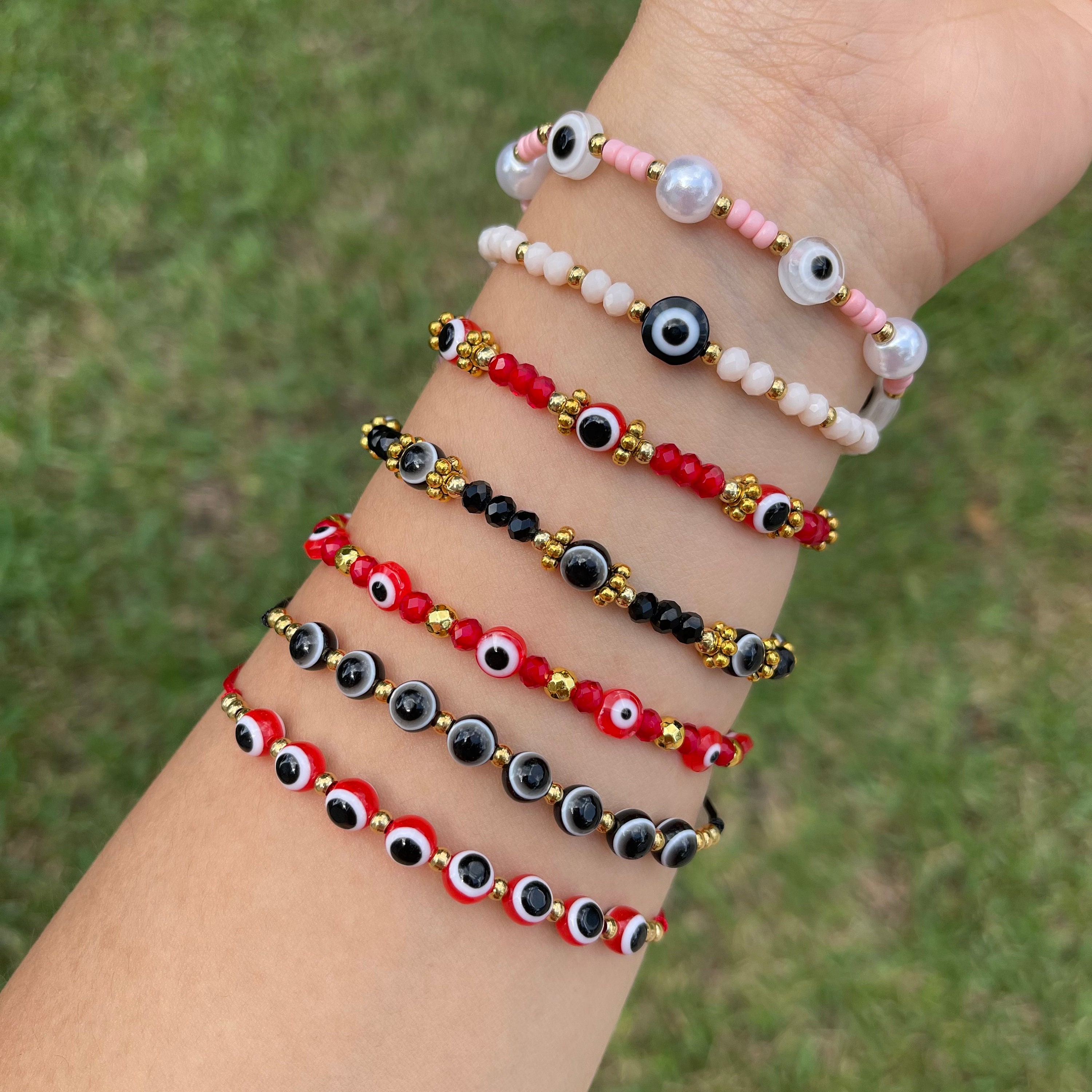 Pulsera De Mal De Ojo Evil Eye Bracelet Set of Bracelet. - Etsy