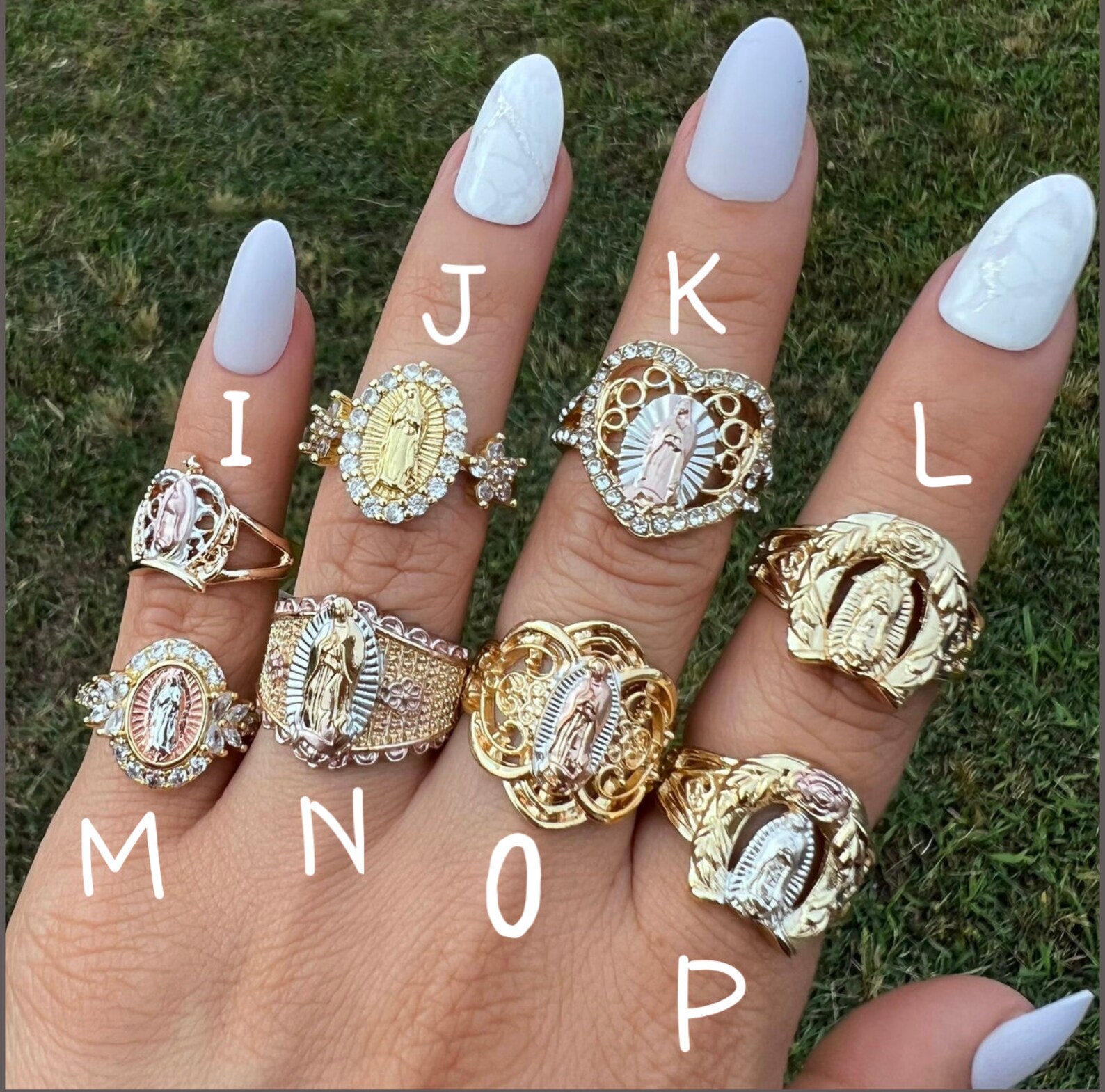 Our Lady of Guadalupe Gold Rings Gold Plated Jewerly Anillos - Etsy