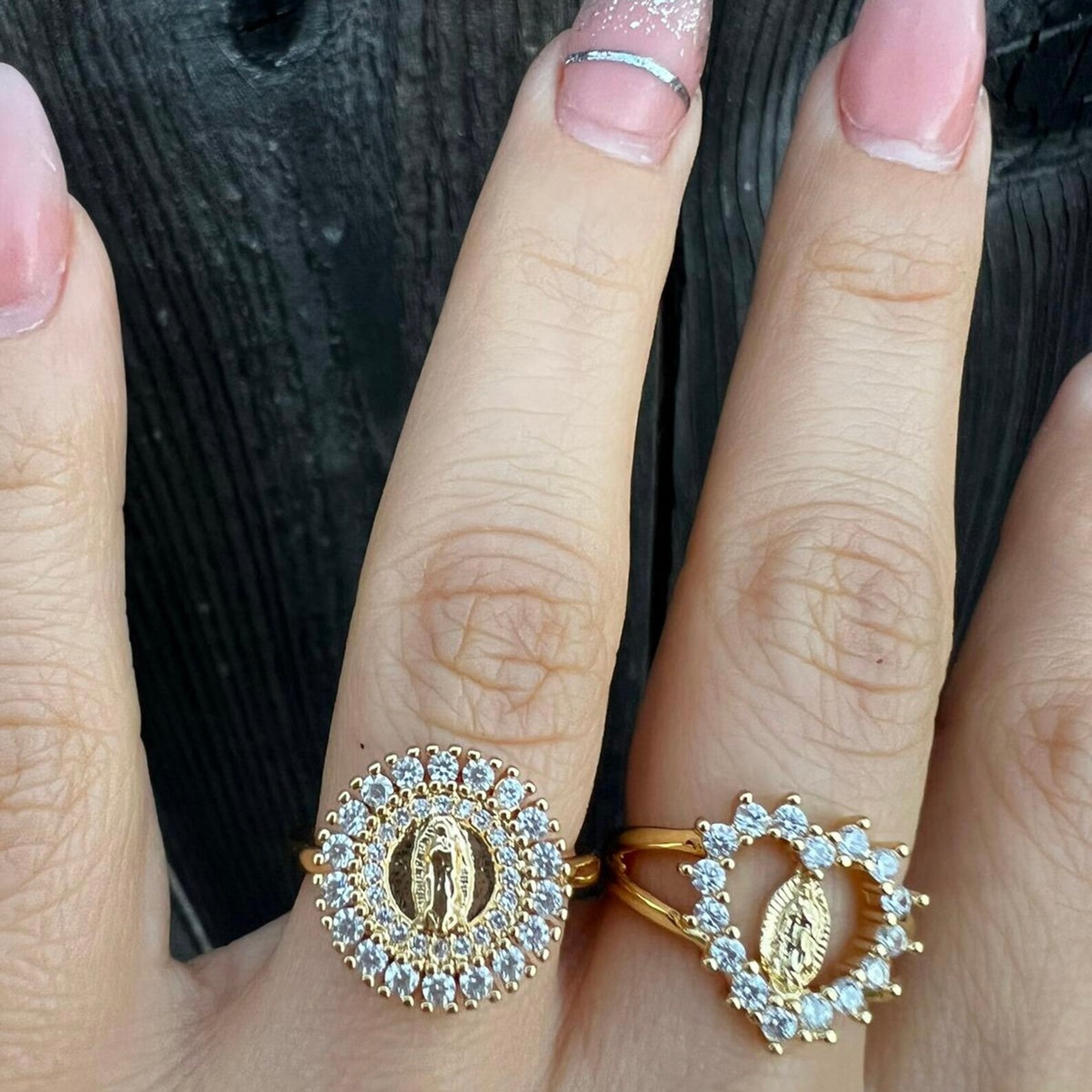 Our Lady of Guadalupe Gold Rings Gold Plated Jewerly Anillos | Etsy