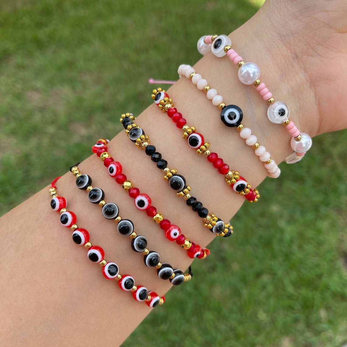 Pulsera De Mal De Ojo Evil Eye Bracelet Set of Bracelet. | Etsy