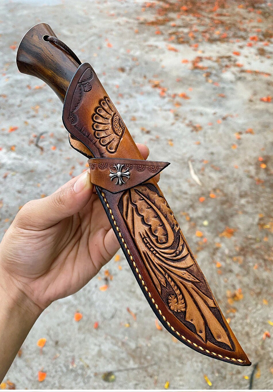 M390 Powder Steel Knife Fixed Blade, Wooden Handle Camping Knife ...