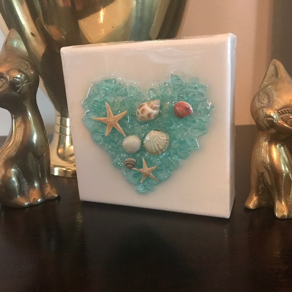 Shell Art on Canvas - Etsy