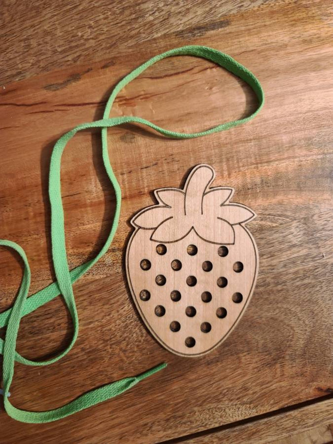 Food Wood Lacing Cards -fruit-montessori-waldorf - Dexterity ...